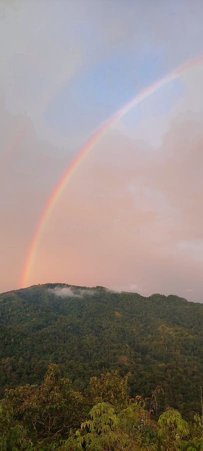 Rainbow Afternoon in Sulitair after Rain in November Stock Image ...