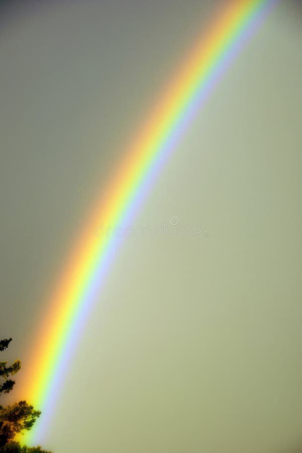 Rainbow Against Dark Threatening Sky Stock Image - Image of colors ...