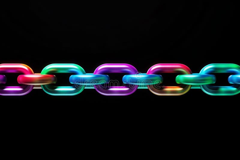 Rainbow Alloy Chain Isolated on Background. Generative Ai Stock ...