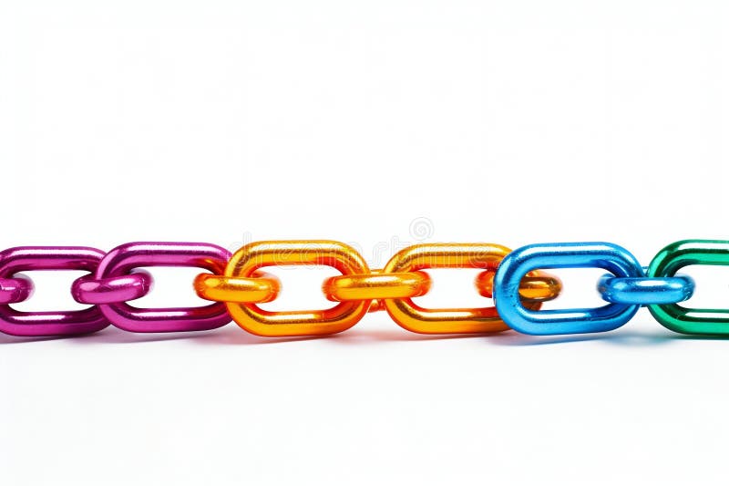 Rainbow Alloy Chain Isolated on Background. Generative Ai Stock ...