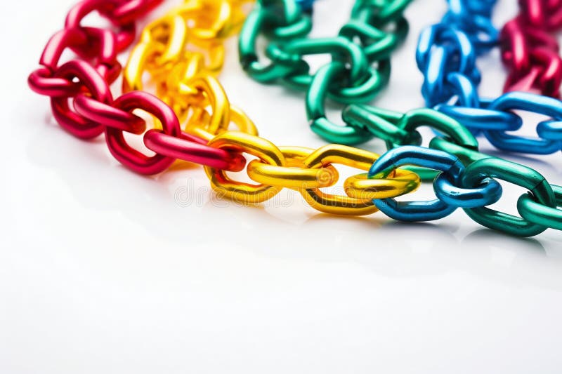 Rainbow Alloy Chain Isolated on Background. Generative Ai Stock ...