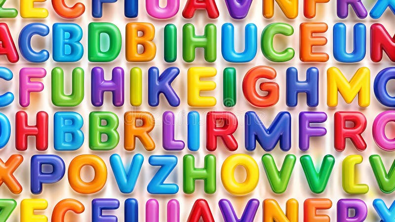 Rainbow Alphabet Splash: a Vibrant Seamless Pattern of Uppercase ...