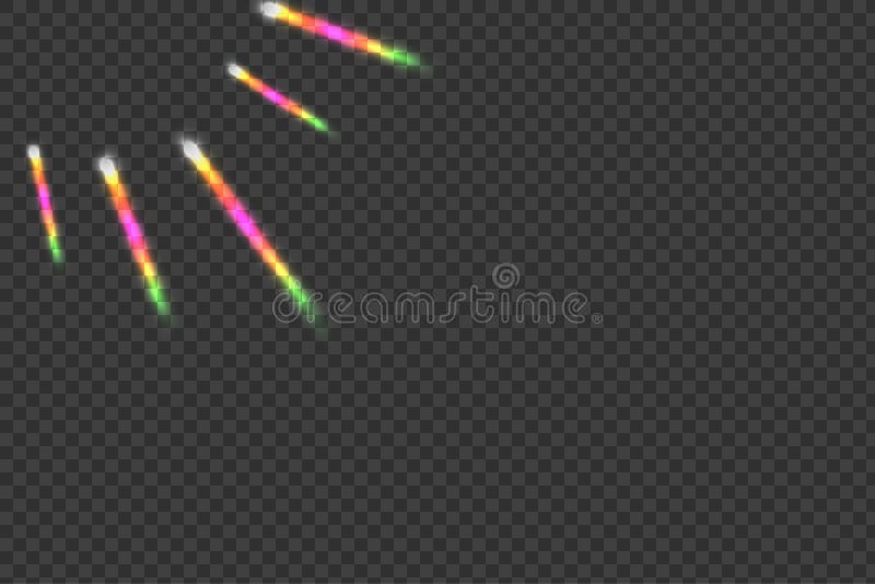 Rainbow Angle Prism Rainbow Light. Sun Rays Overlay Effect Stock Vector ...