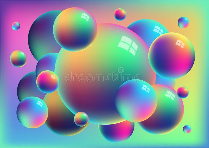 Rainbow Anodized Titanium Balls Background Stock Vector - Illustration ...