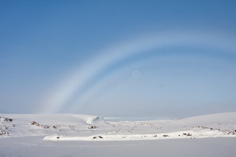 Rainbow in Antarctica stock photo. Image of cloudy, blue - 18951620