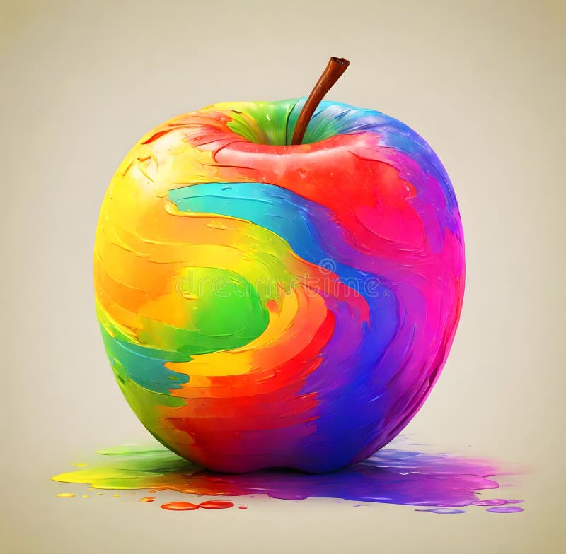 Rainbow apple stock photo. Image of rainbow, apple, circle - 227739160
