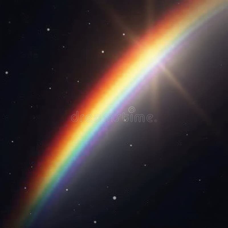 Rainbow Arc Across Black Void, Intense Gamma Ray Emission, Bright Burst ...