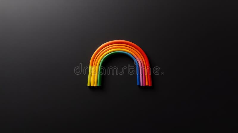 Rainbow Arc on Blackboard Colorful Rainbow Arc Crafted from Modeling ...