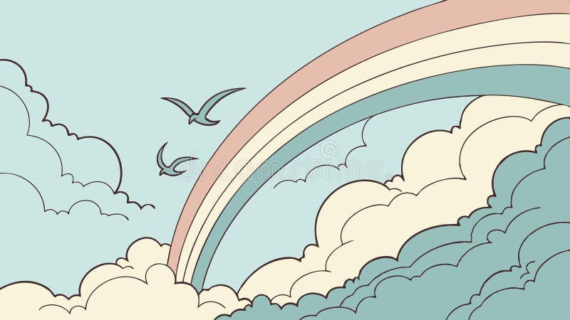 Rainbow Arc, Colorful Weather Illustration Vector Design Generative AI ...