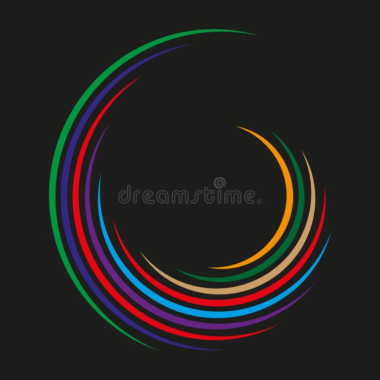 Rainbow Arc Curve. Color Stripe Motion. Dynamic Circular Shape. Vector ...