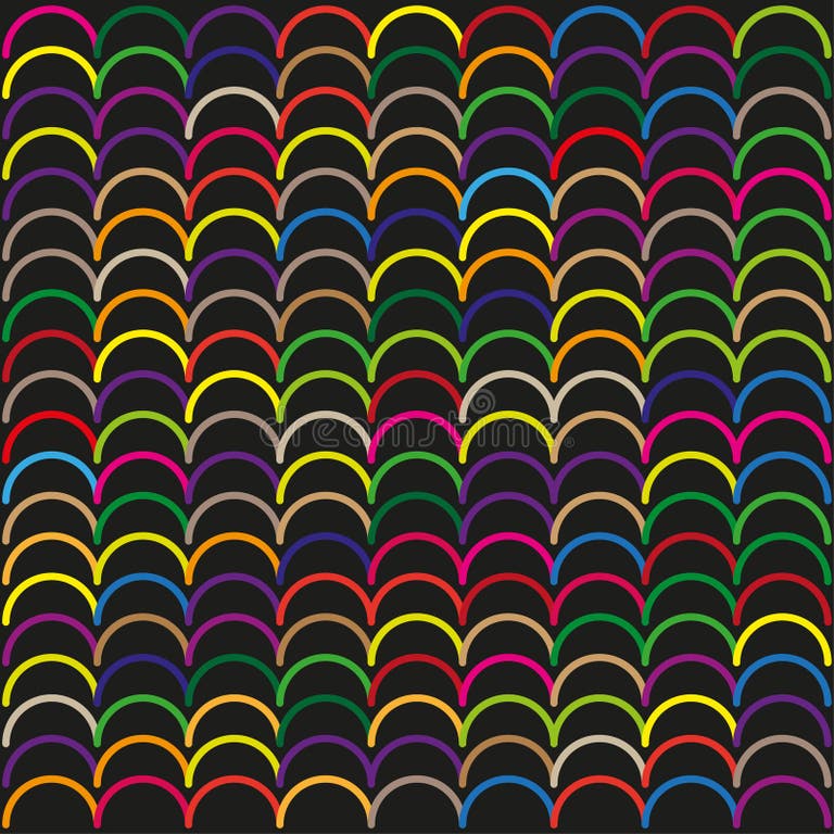 Rainbow Arc Pattern. Overlapping Curve Vector. Bright Semicircle Shape ...