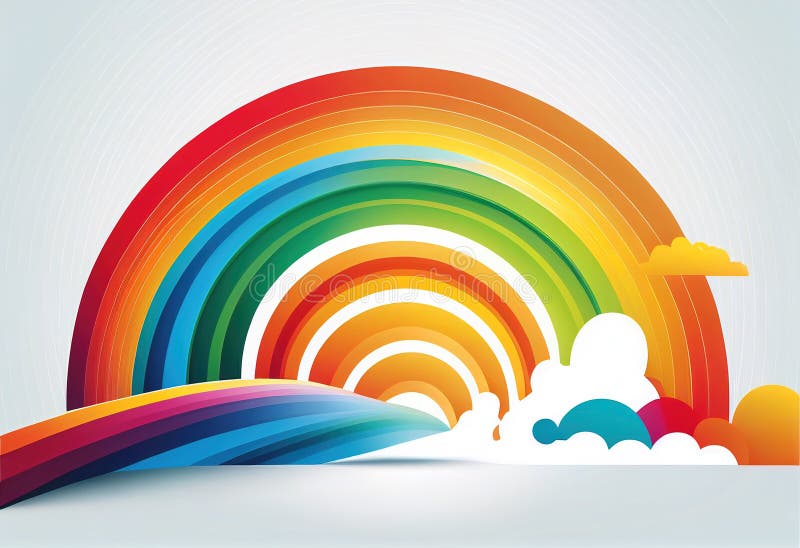 Rainbow Arc Shape, Bright Spectrum Colors, Colorful Striped Pattern ...