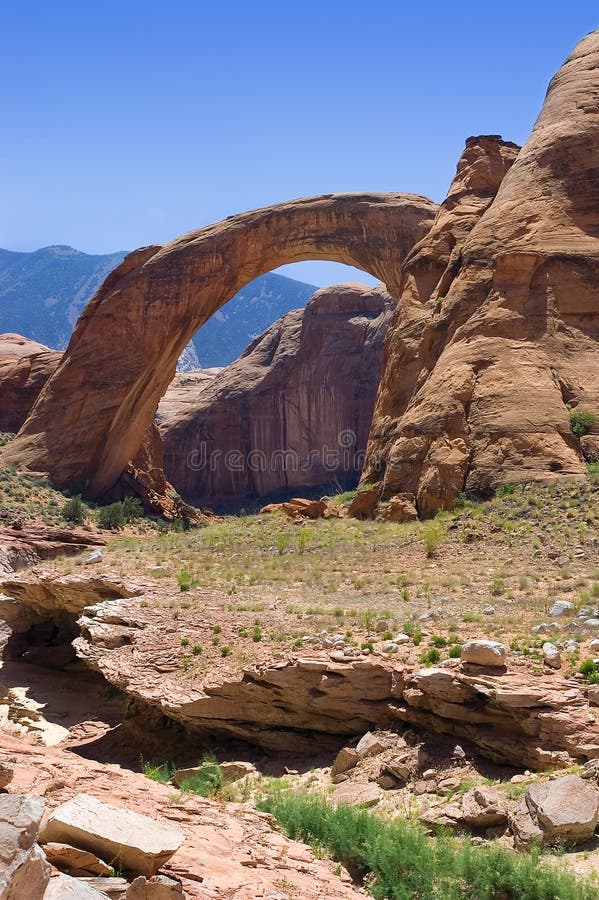 Rainbow Bridge National Monument Stock Image - Image of boating ...