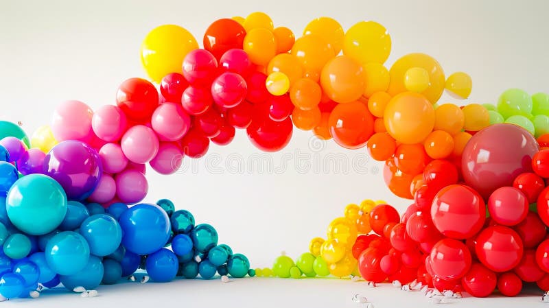A Rainbow Arch Made of Balloons Stock Photo - Image of candy, balloons ...