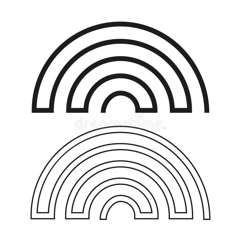 Rainbow Arch Outline. Rounded Shape Symbol. Concentric Arc Vector ...