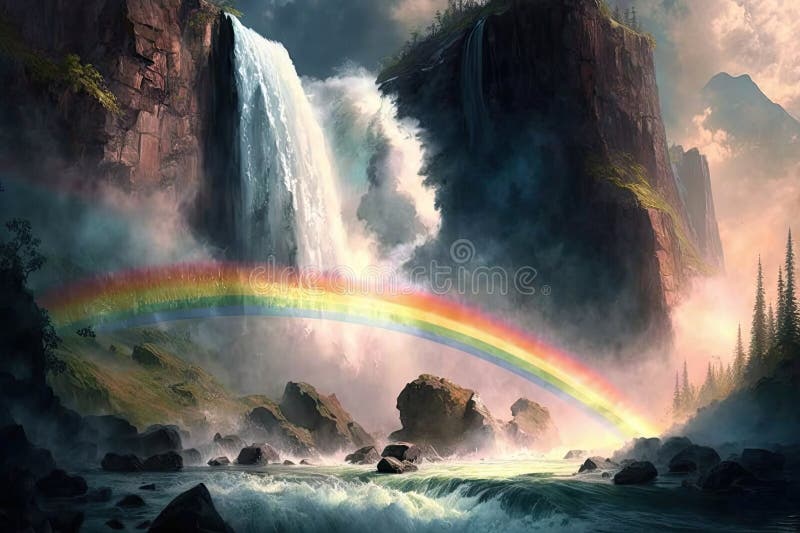 Roaring Waterfall Stock Illustrations – 621 Roaring Waterfall Stock ...