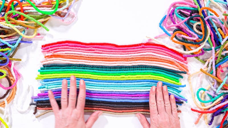 Rainbow Array of Clay Bead Strands Stock Photo - Image of variety ...