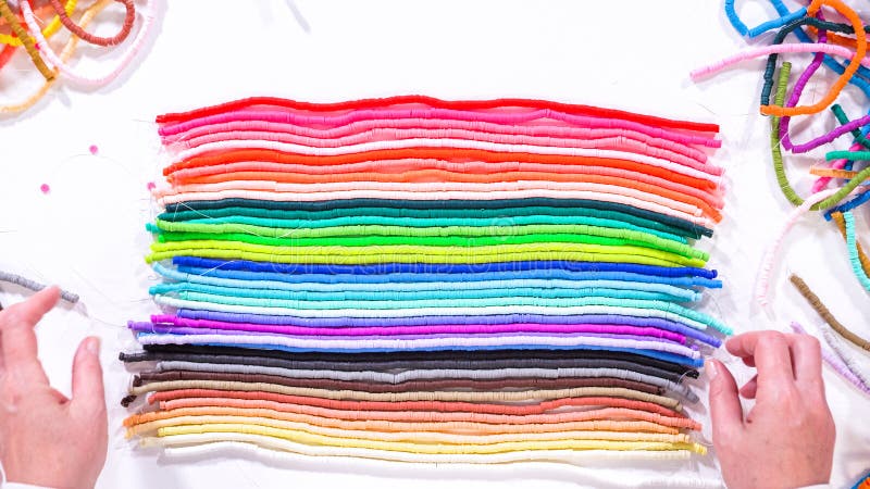 Rainbow Array of Clay Bead Strands Stock Image - Image of variety ...