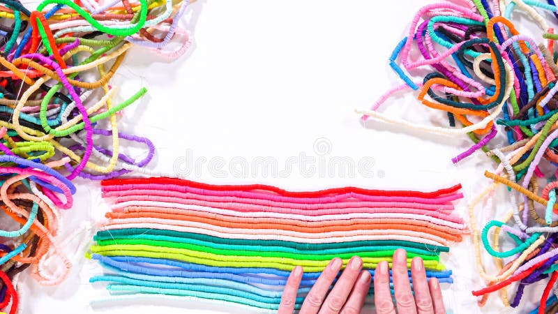Rainbow Array of Clay Bead Strands Stock Image - Image of variety ...
