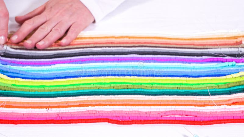 Rainbow Array of Clay Bead Strands Stock Image - Image of homemade ...