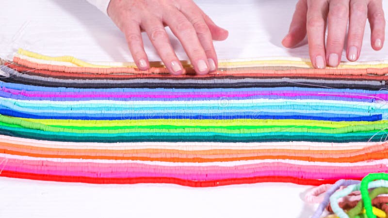 Rainbow Array of Clay Bead Strands Stock Photo - Image of assorted ...