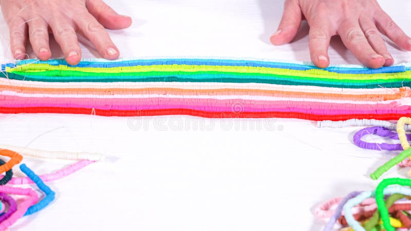 Rainbow Array of Clay Bead Strands Stock Photo - Image of project ...