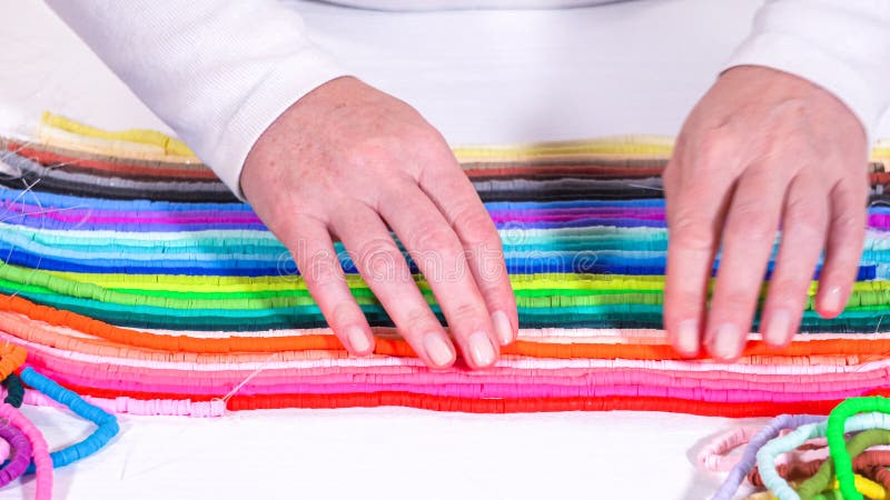 Rainbow Array of Clay Bead Strands Stock Photo - Image of craft ...