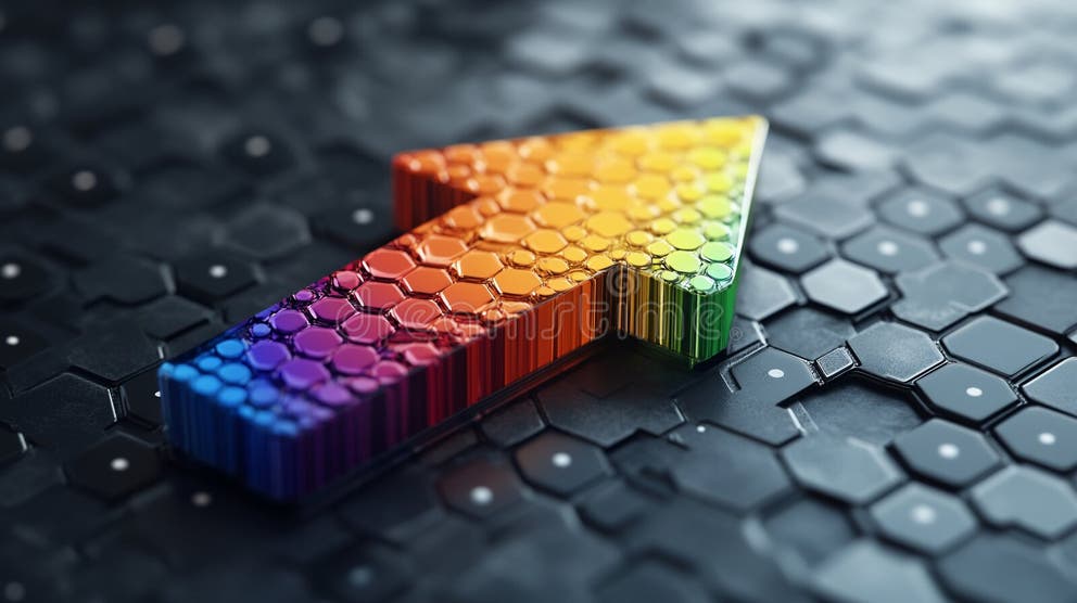 Rainbow Arrow Growth Tech Background Stock Illustration - Illustration ...