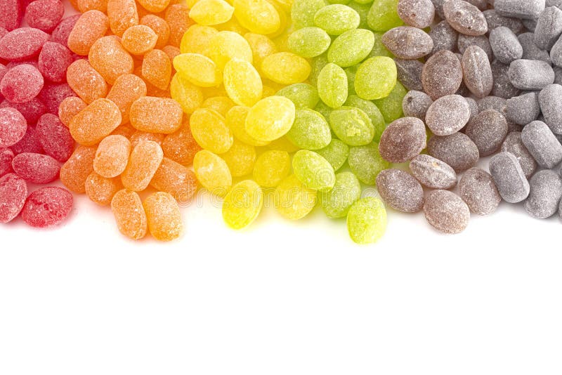 A Rainbow Assortment of Old Fashioned Hard Candies Isolated on a White ...