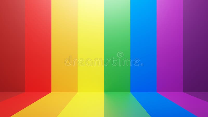 Rainbow Backdrop of a Symbol of the LGBTQ+ Pride, 3D Rendering Image ...