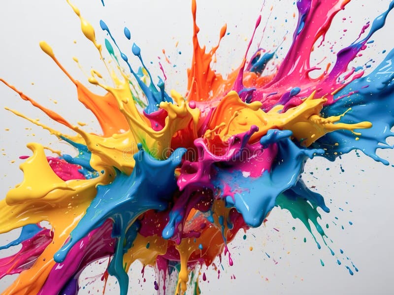Rainbow Background. Colorful Paint Splash Stock Photo - Image of ...