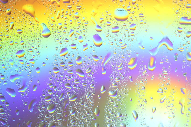 Rainbow Background - Water Drops on the Glass and Color Illumination ...
