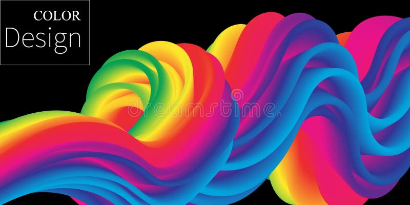 Rainbow Background. Wave Pattern. Fluid Flow. Stock Vector ...
