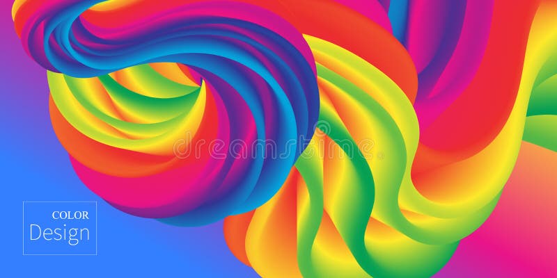 Rainbow Background. Wave Pattern. Fluid Flow. Stock Vector ...