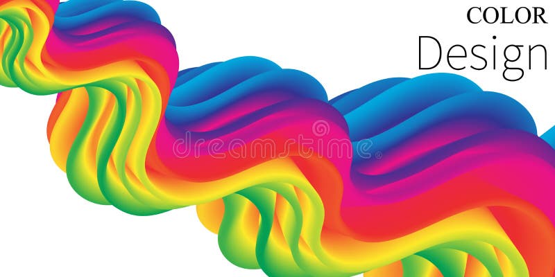 Rainbow Background. Wave Pattern. Fluid Flow. Stock Vector ...