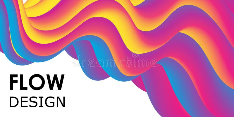 Rainbow Background. Wave Pattern. Fluid Flow Stock Illustration ...