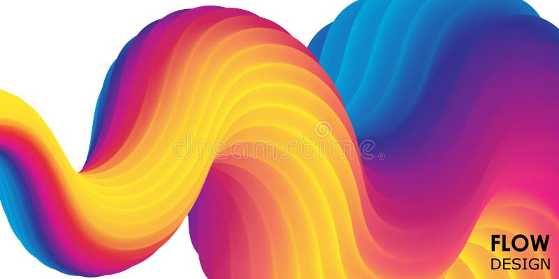 Rainbow Background. Wave Pattern. Fluid Flow. Stock Vector ...