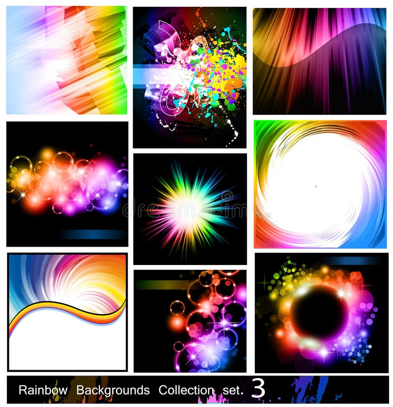 Rainbow Backgrounds Collection - Set 3 Stock Vector - Illustration of ...