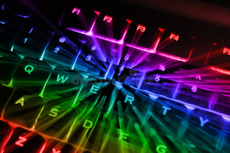 Rainbow Backlit Keyboard stock photo. Image of electronic - 12482758