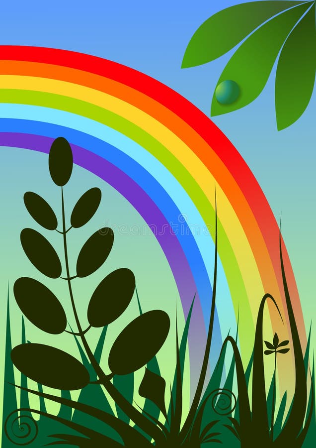 Rainbow backround stock vector. Illustration of grass - 4177904