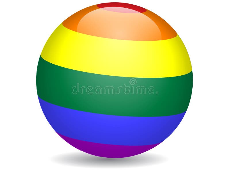 Rainbow Ball Icon Illustration Stock Vector - Illustration of lgbt ...