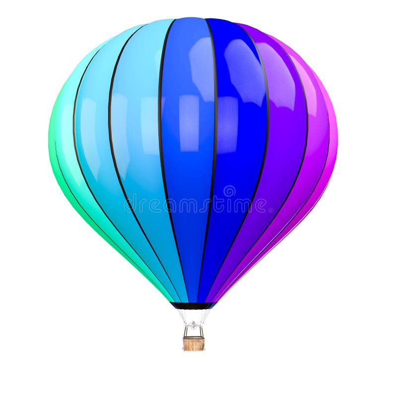 Rainbow Balloon Blue Side View Stock Illustration - Illustration of ...