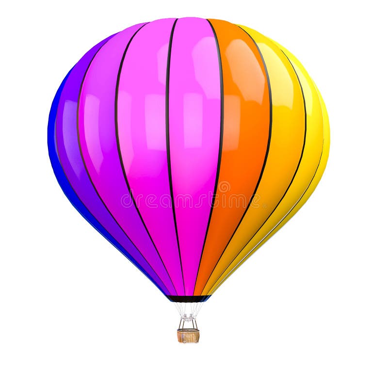 Rainbow Balloon Pink Side View Stock Illustration - Illustration of ...