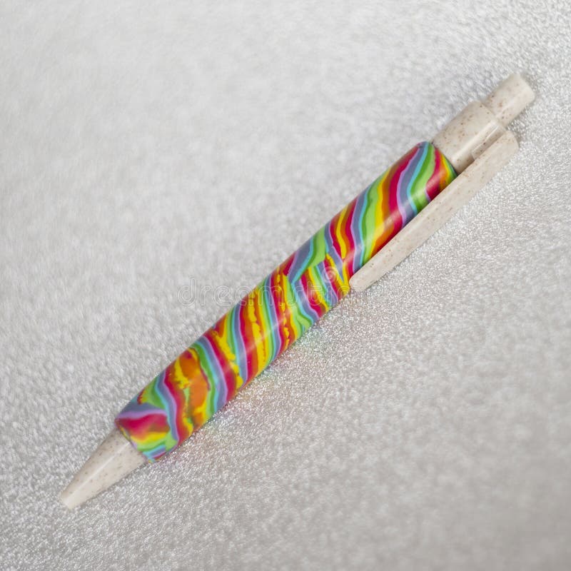 Rainbow ballpoint pen stock image. Image of analog, luxurious - 208897215