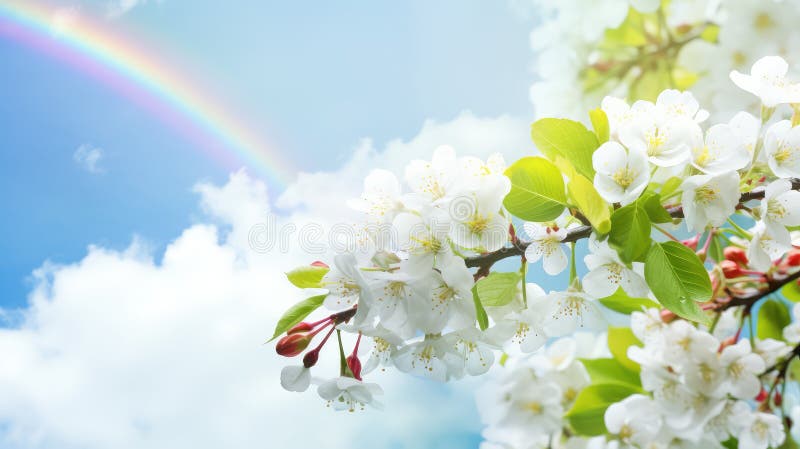 Rainbow banner spring stock illustration. Illustration of clean - 368965397