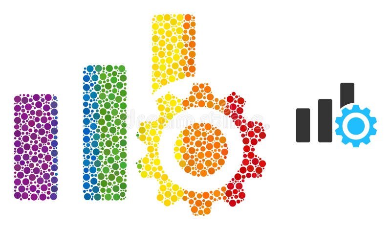 Rainbow Bar Chart Settings Composition Icon of Spheres Stock Vector ...