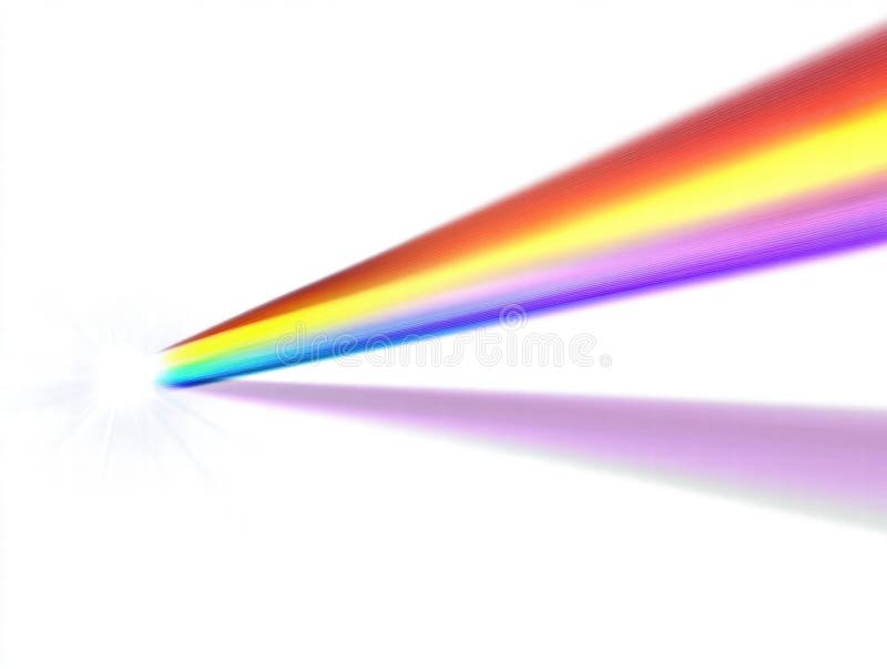Rainbow Beam of Light Erupting from a White Background Stock Image ...