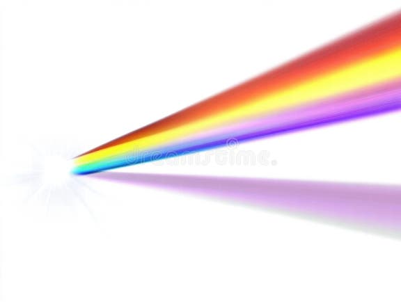 Rainbow Beam of Light Erupting from a White Background Stock Image ...