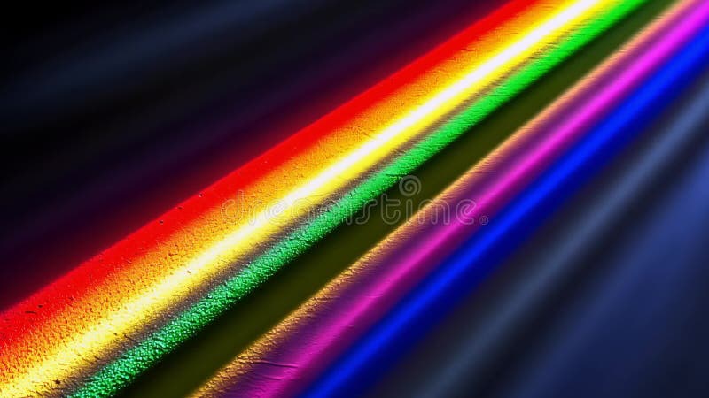 Rainbow Beam of Light Highlights the Unevenness of the Dark Surface ...