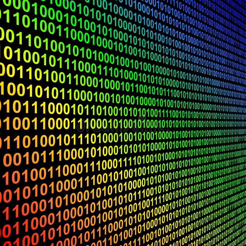 Rainbow binary background stock illustration. Illustration of zero ...